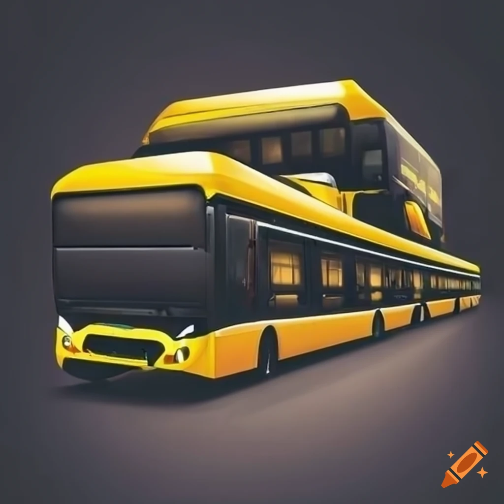 Vibrant collection of black and yellow public transportation buses on ...