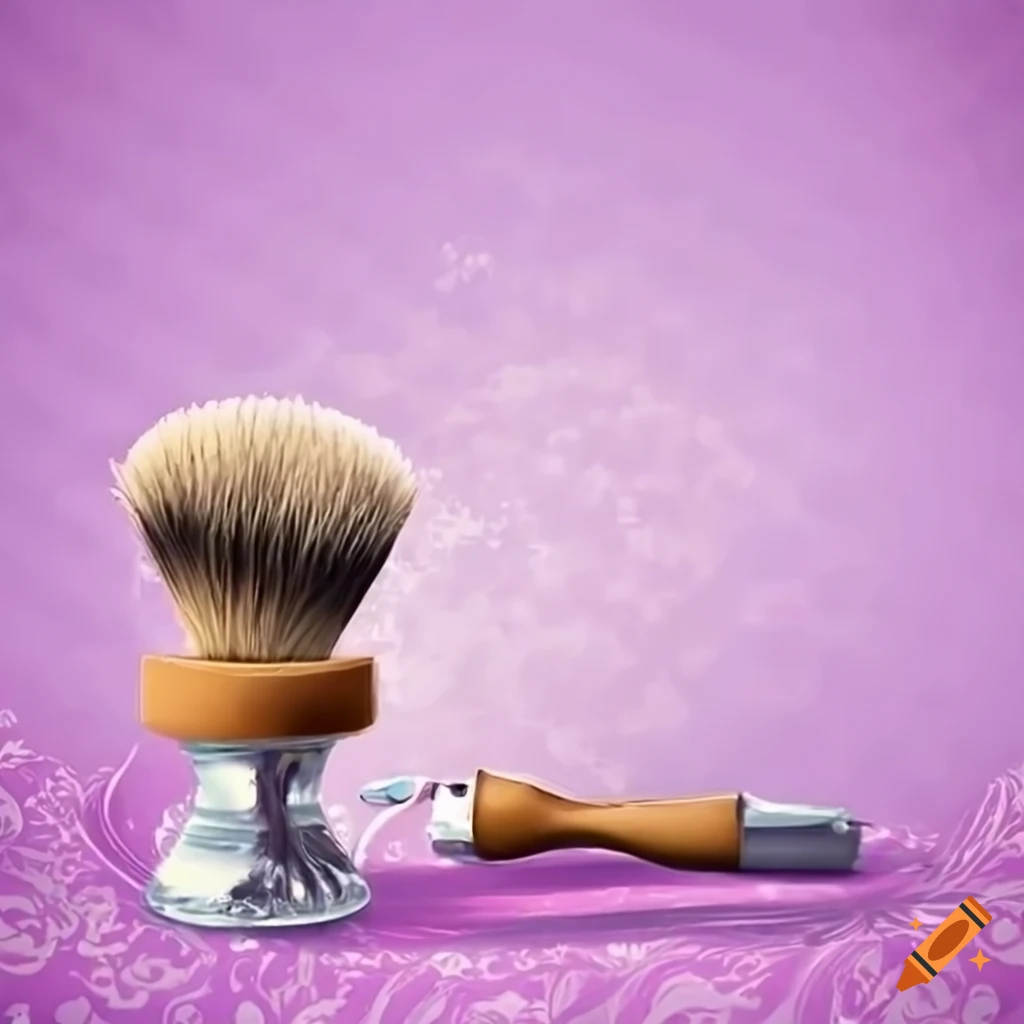 Shaving sets with floral design in the background on Craiyon