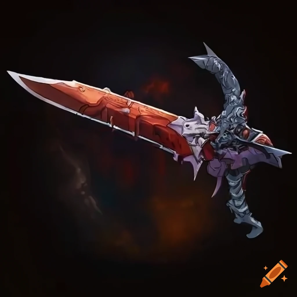 Anime fantasy demon with pulse guns blade under moonlight on Craiyon