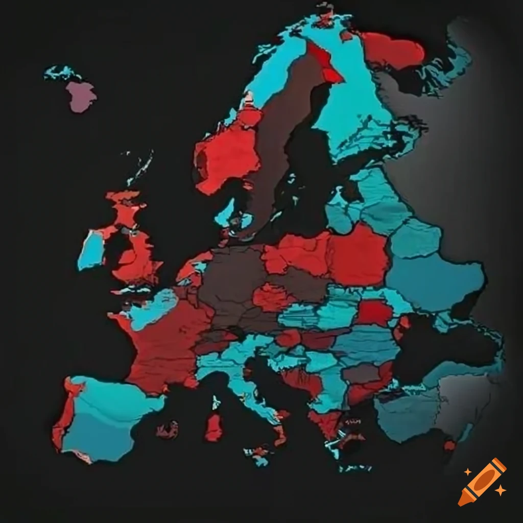 Map of europe on Craiyon