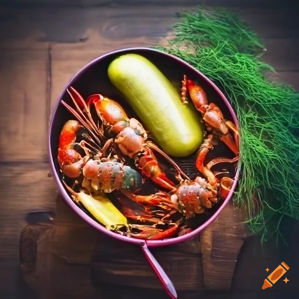 Crayfish and kosher dill pickles on Craiyon