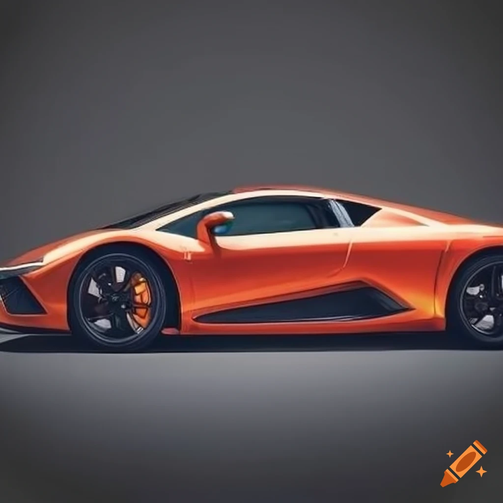 Supercar left side view on Craiyon