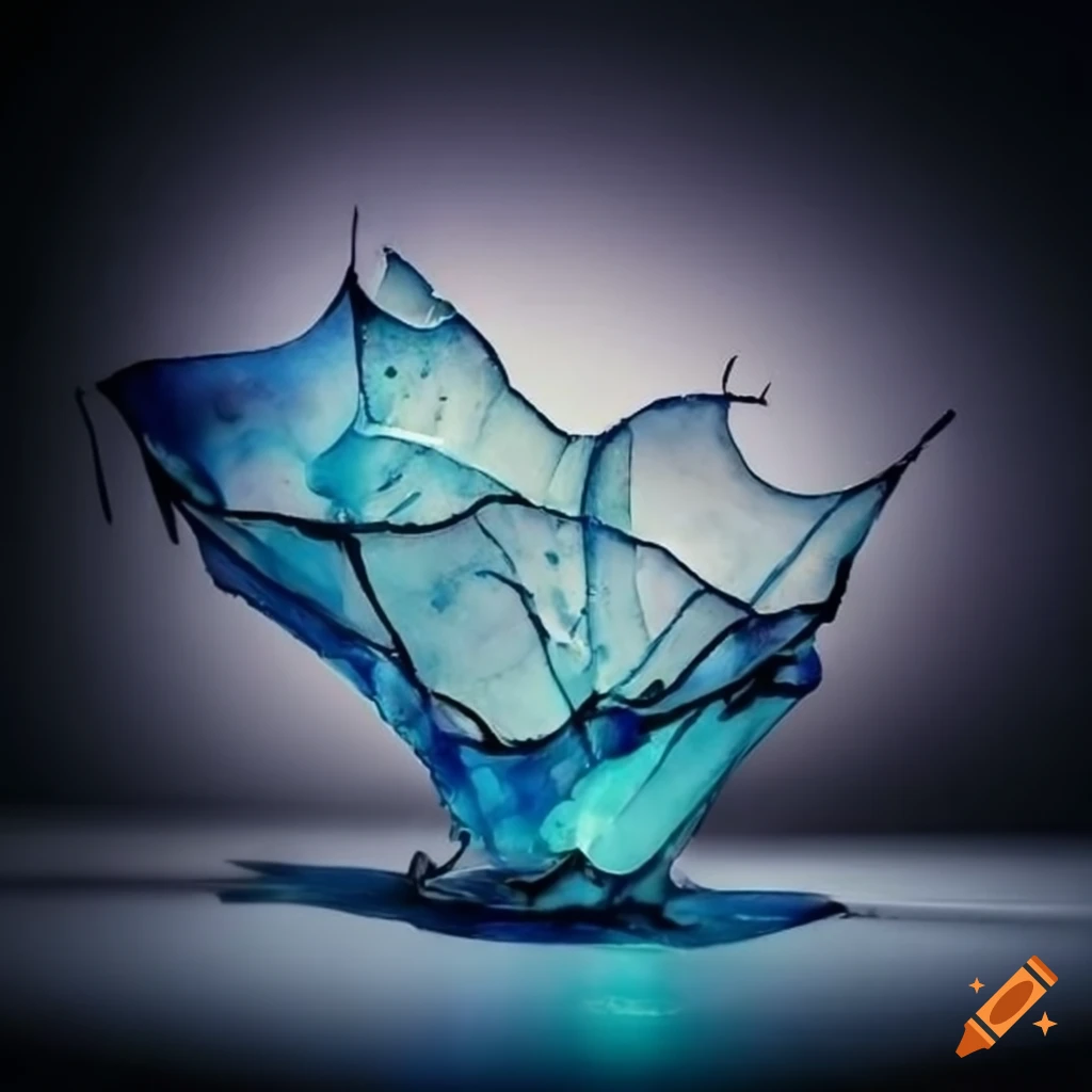 Shattered stunning glass art piece on Craiyon
