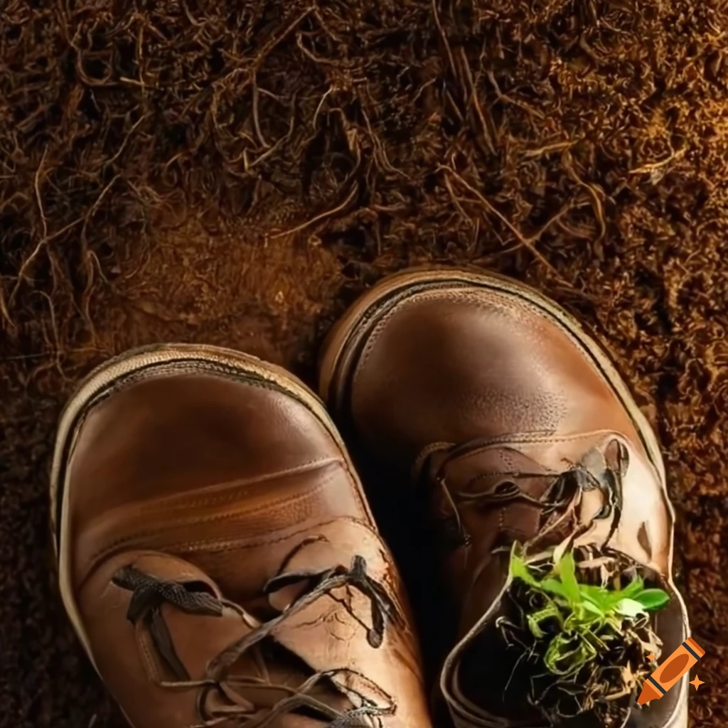 Shoes with planted seeds inside on Craiyon