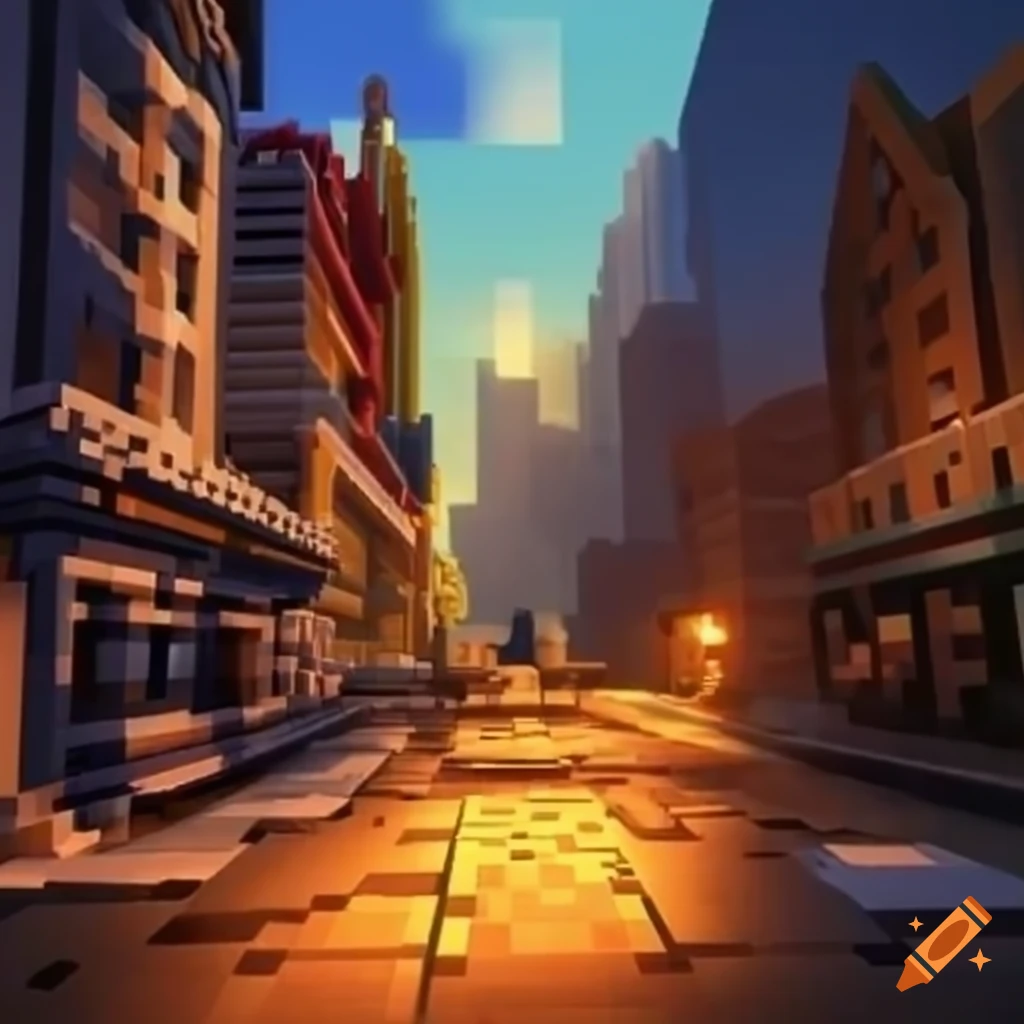 Minecraft city reborn on Craiyon