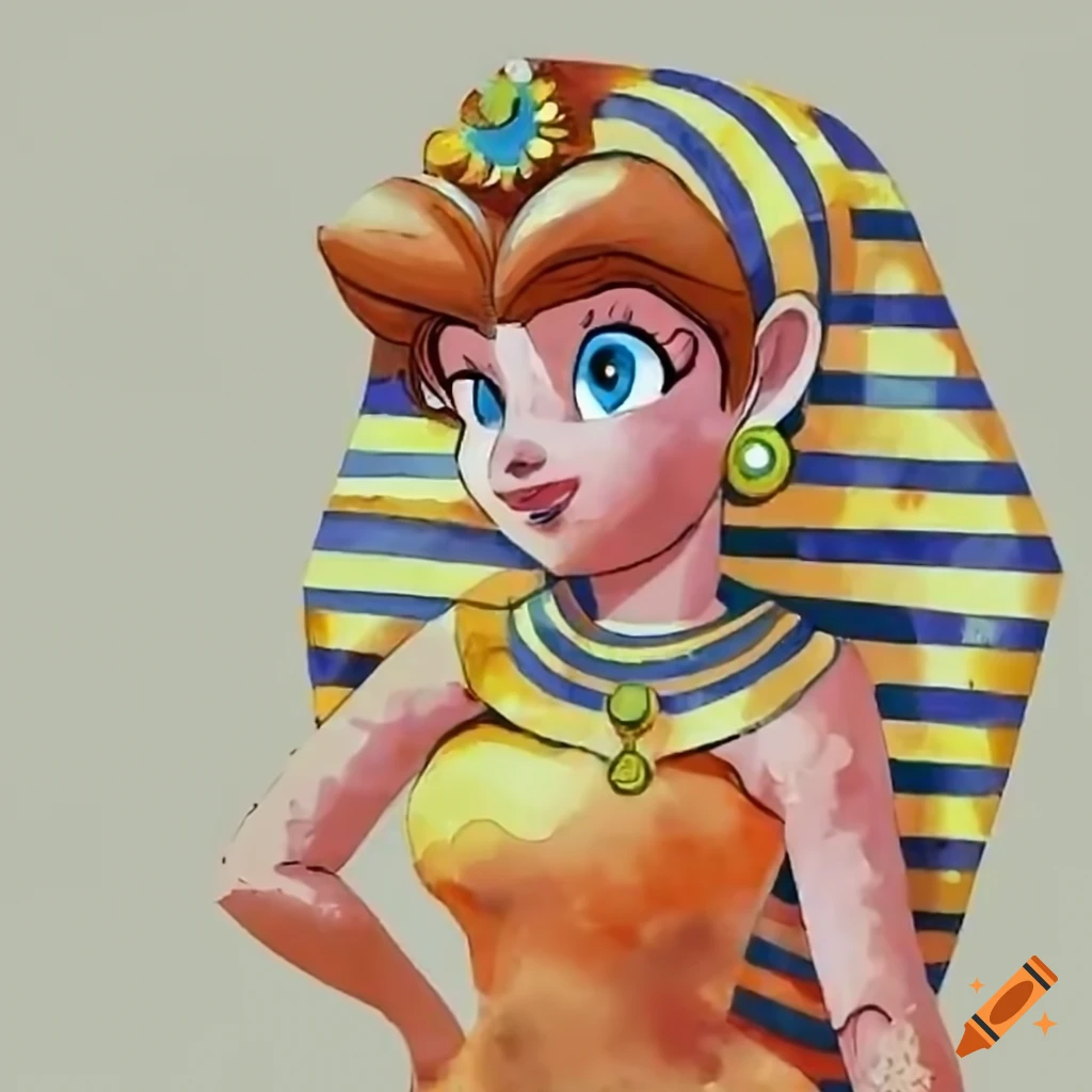 Princess daisy in a pharaoh outfit on Craiyon