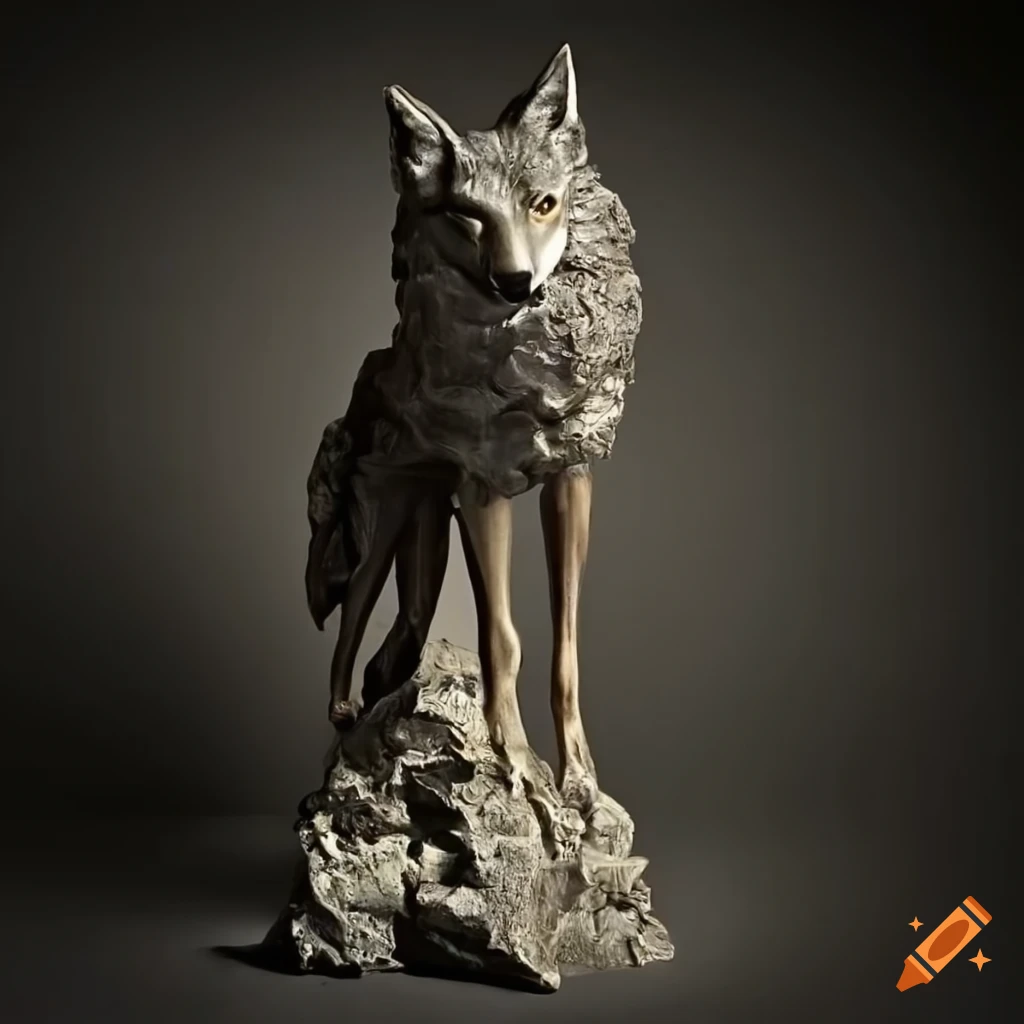 Highly-detailed coyote sculpture inspired by camille claudel on Craiyon