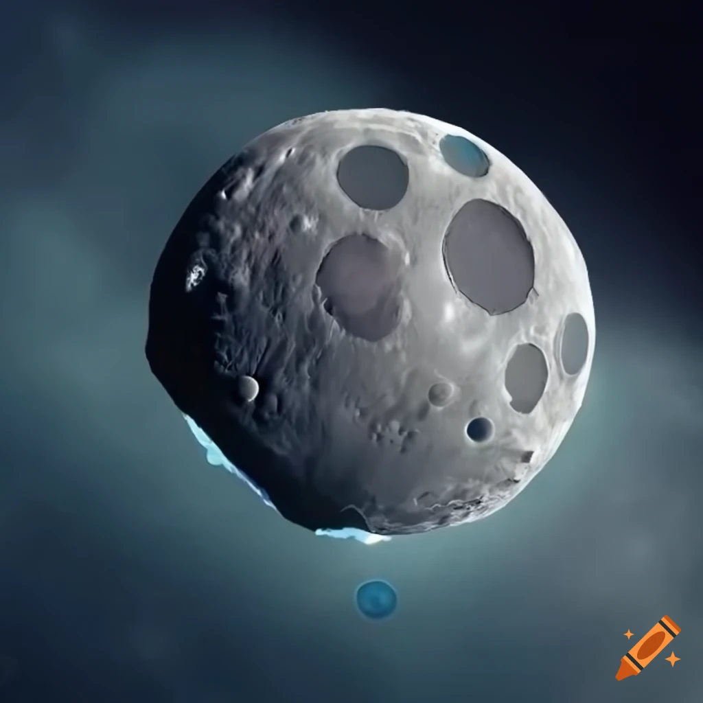 Architectural rendering of a multi-level space station in a lunar ...