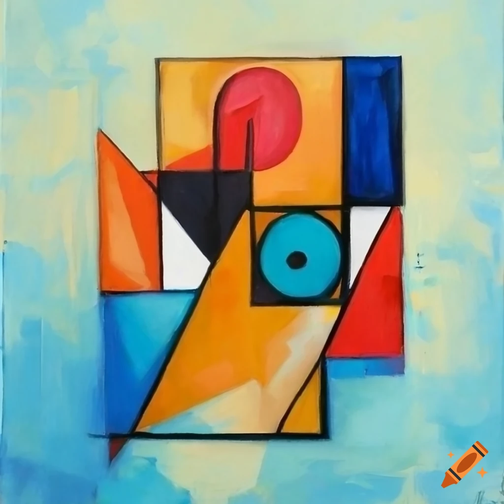 Geometric cubism abstract art in a simple style on Craiyon