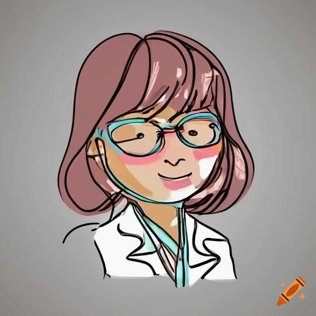 Single line drawing of a female professor on Craiyon