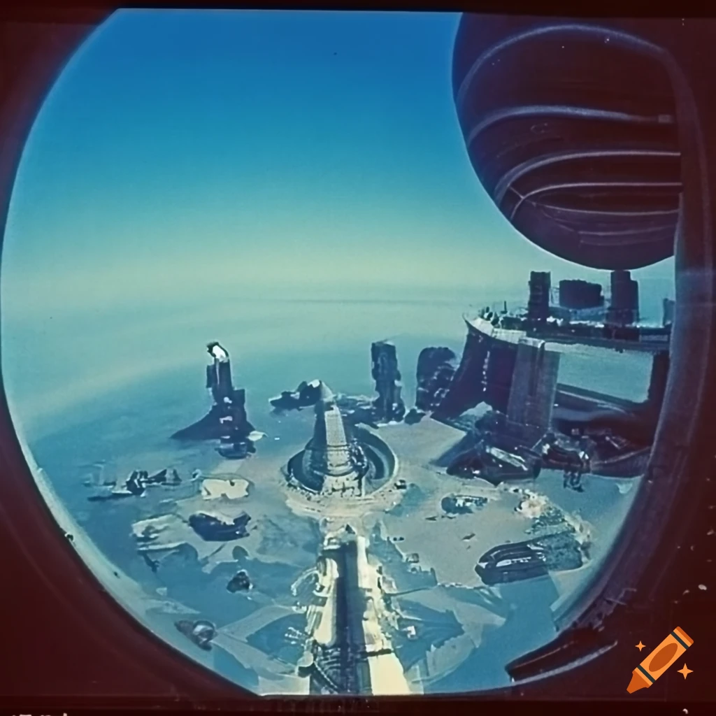 Vintage secret nasa mission slides depicting alien spaceport city on ...