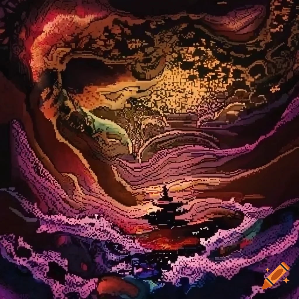 Pixel art with dithering in colorful ink traditional style on Craiyon