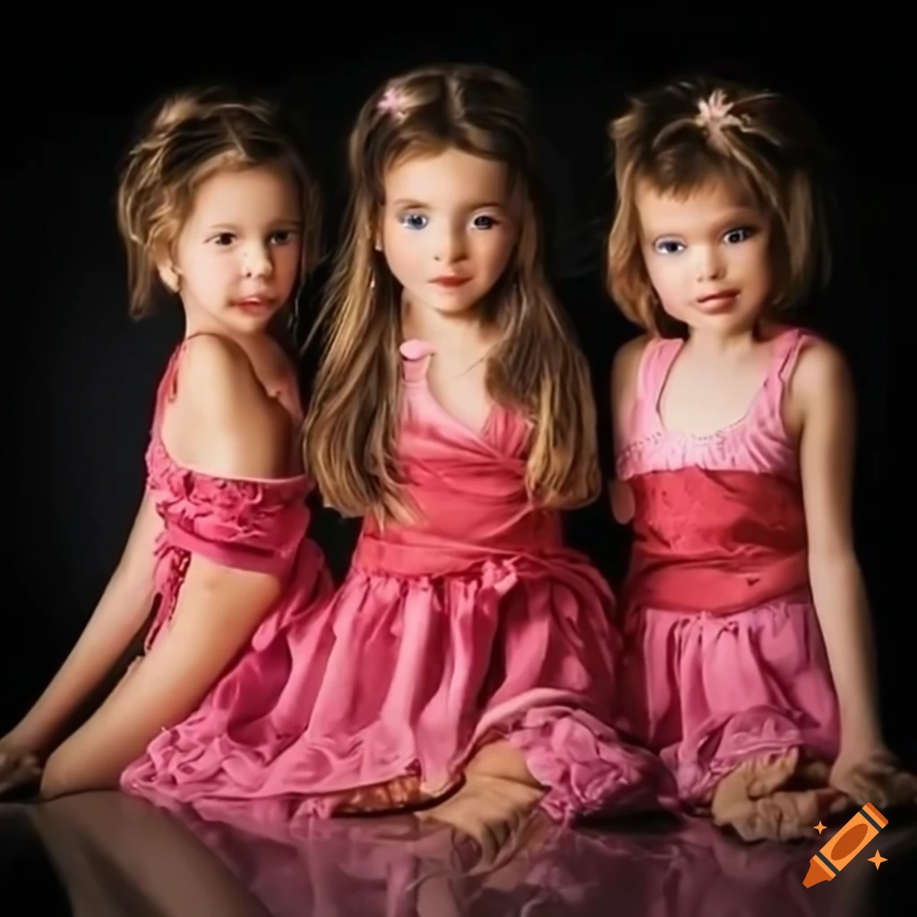 Three cute girls on Craiyon