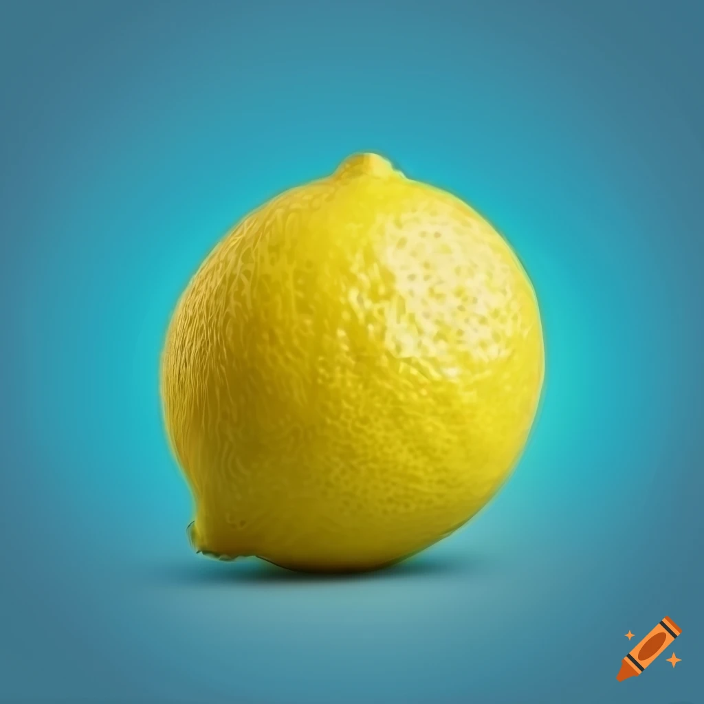 Lemon on blue gradient background on Craiyon