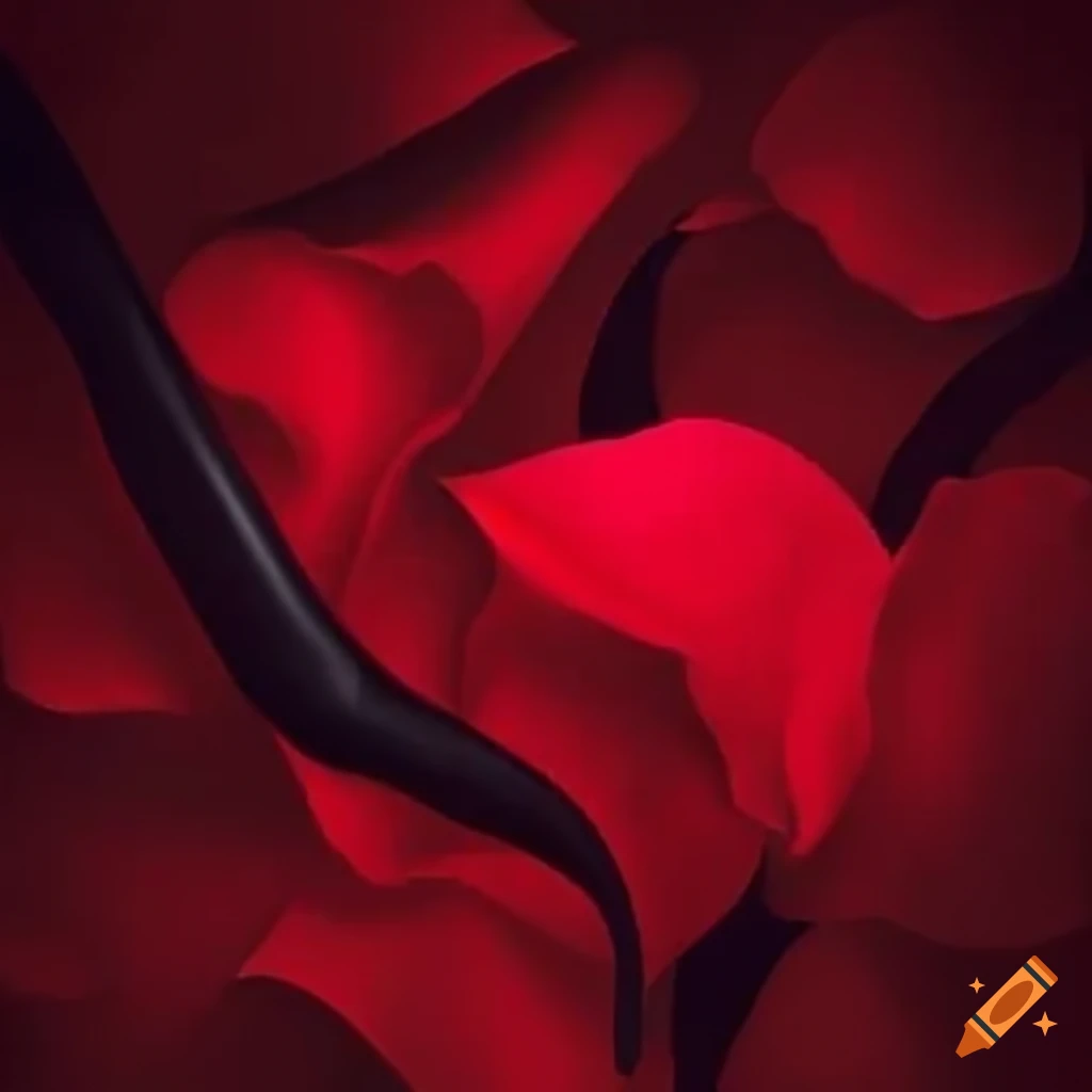 Red slashing claws on a rose petal background on Craiyon