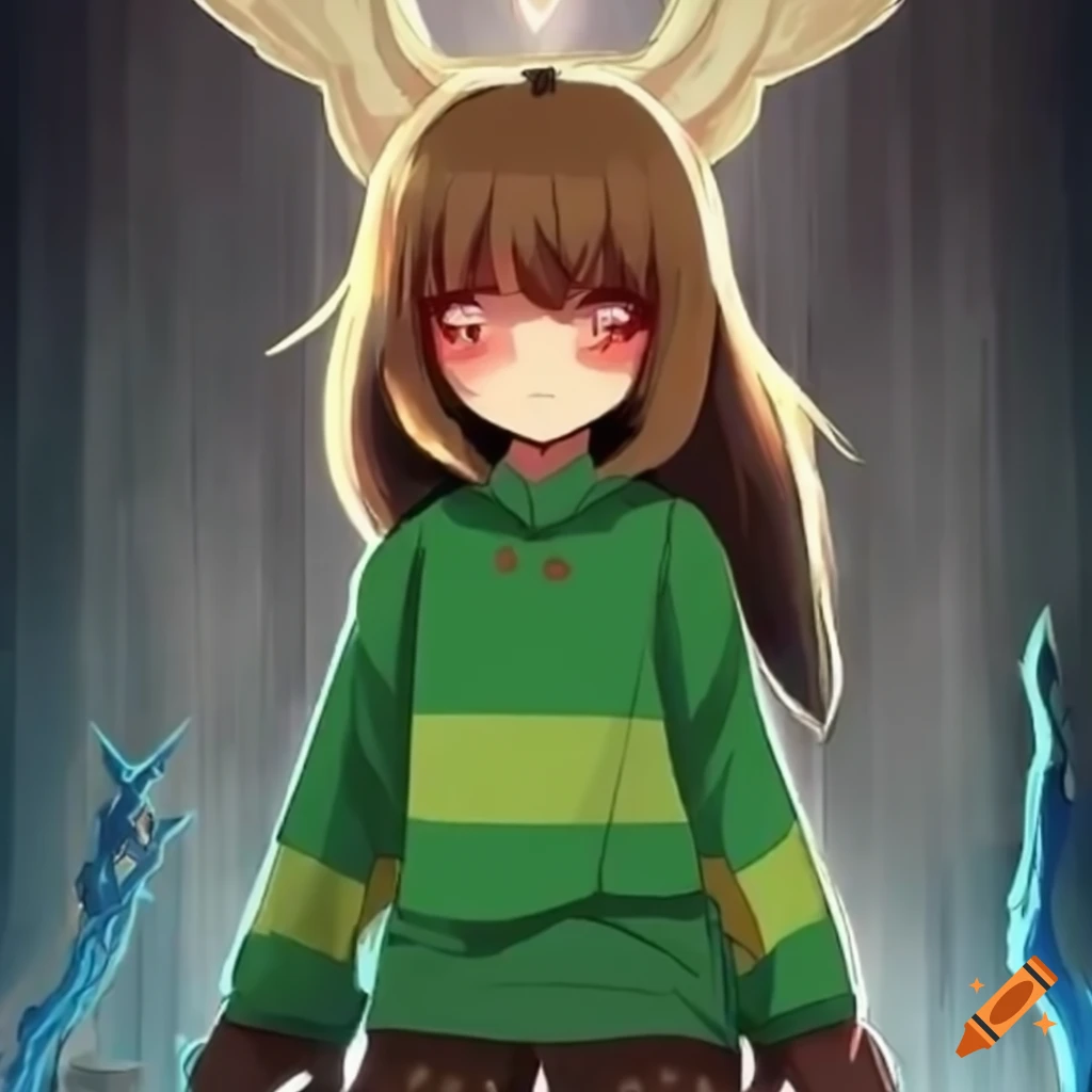 Undertale character chara in anime valkyrie outfit on Craiyon