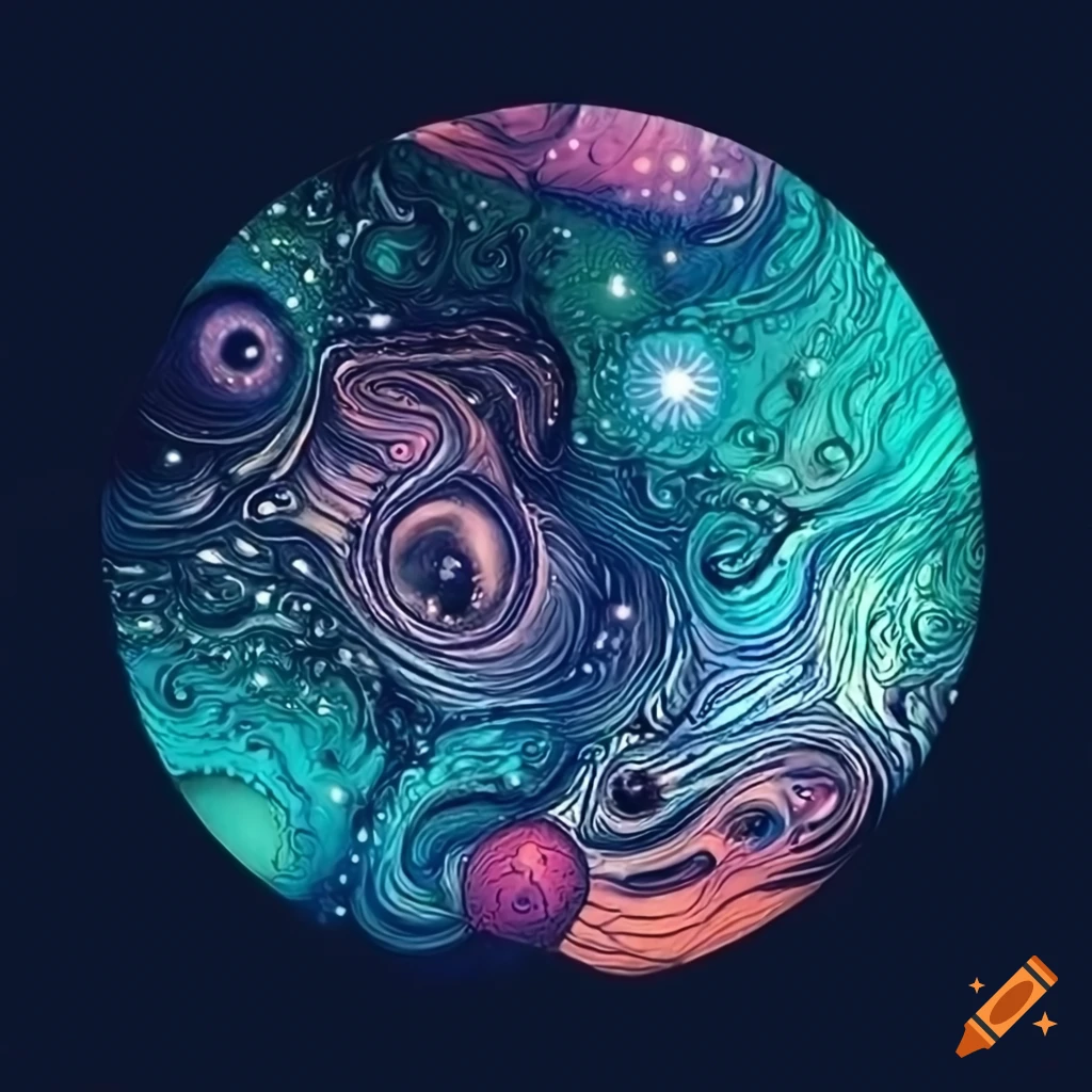 Abstract universe with two eyes on Craiyon