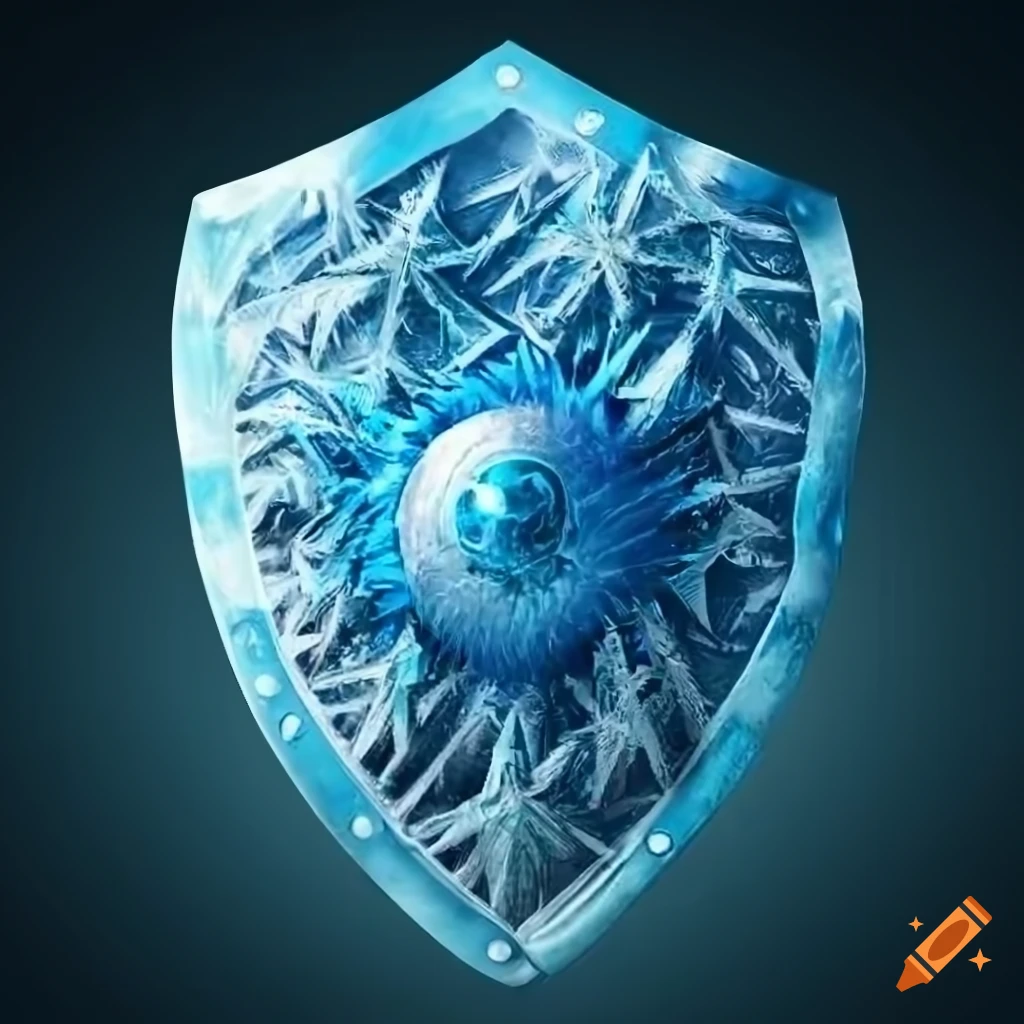 Mythical frost ice shield in a fantasy setting on Craiyon