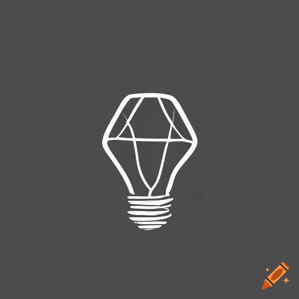 Simple logo design with a diamond shape and lightbulb screw thread in ...