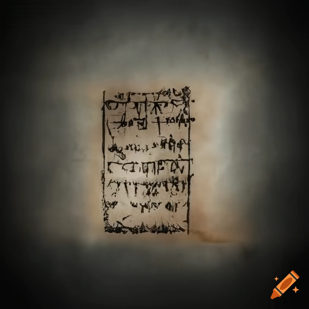 Long text on aged parchment on Craiyon