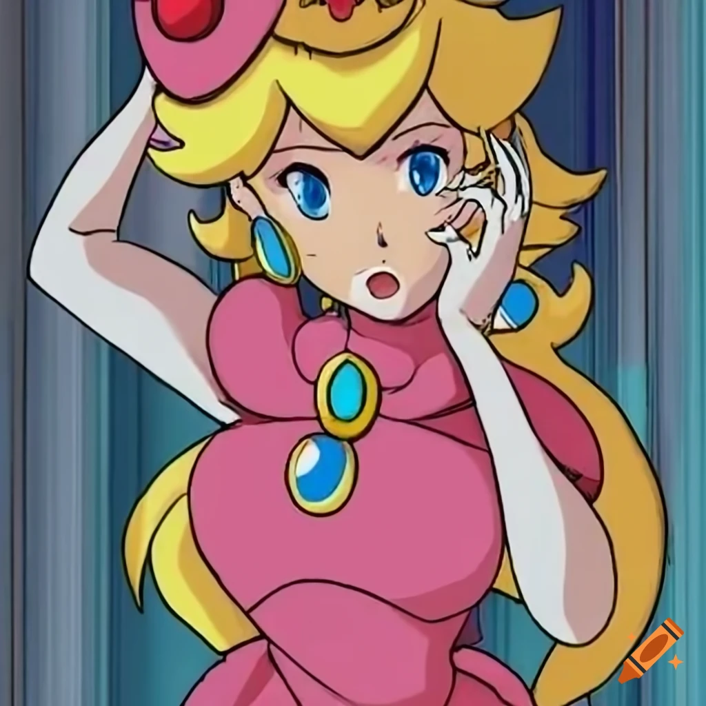 Princess Peach styled as a flapper with red hair on Craiyon