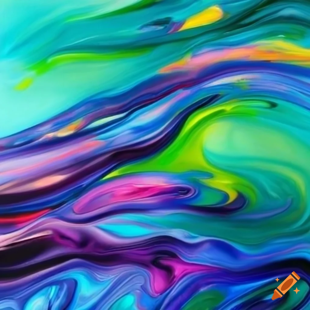 Abstract painting showing the progression of Spring season from Winter ...