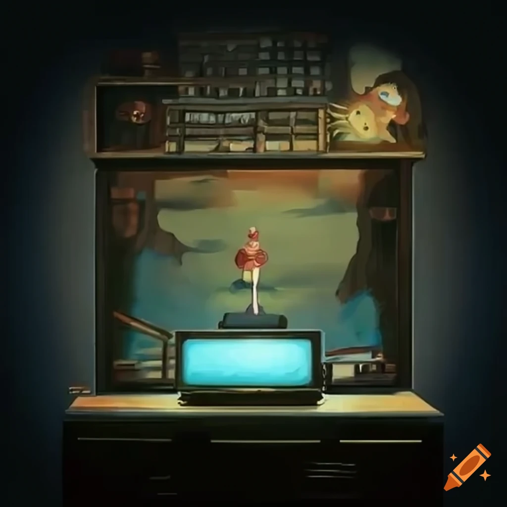 Computer scene with classic Hayao Miyazaki designs in 16:9 format on ...