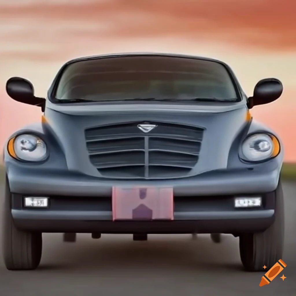 Pt cruiser side by side with cybertruck on Craiyon
