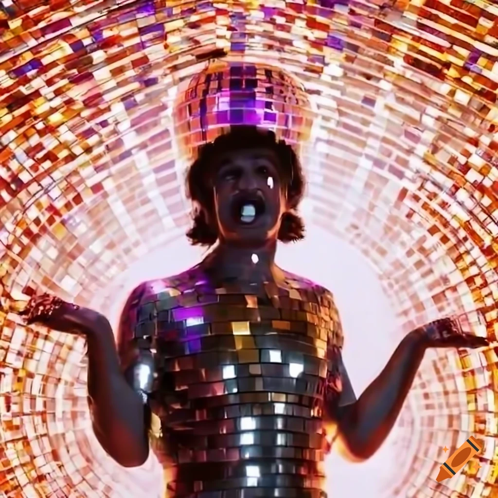 Mirror man dancing at disco on Craiyon