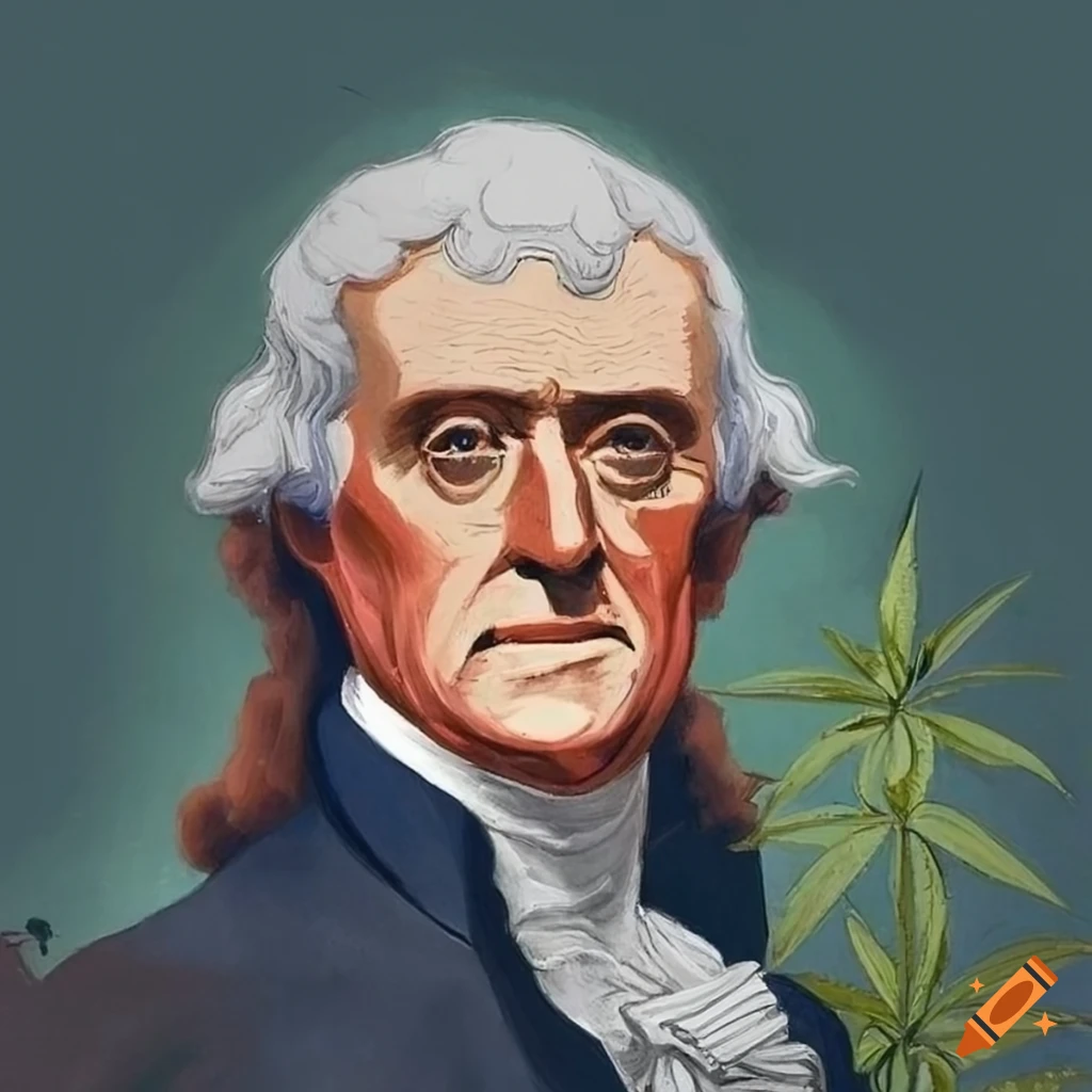 Marijuana culture version of thomas jefferson in watercolor on Craiyon