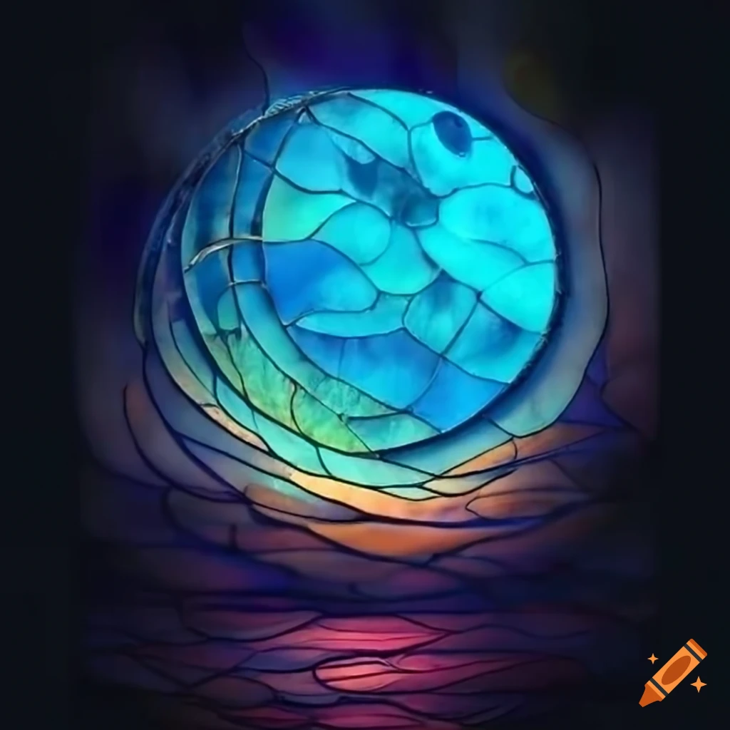 Stained glass moon cycle design on Craiyon