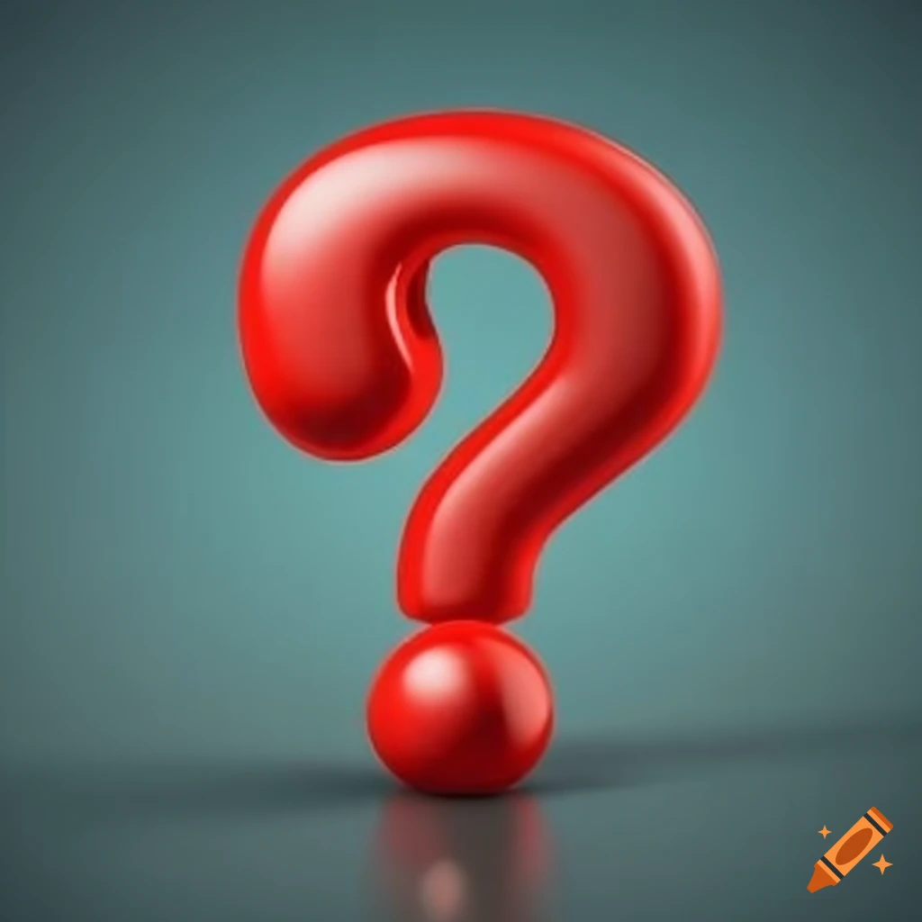 Red question mark symbol on Craiyon