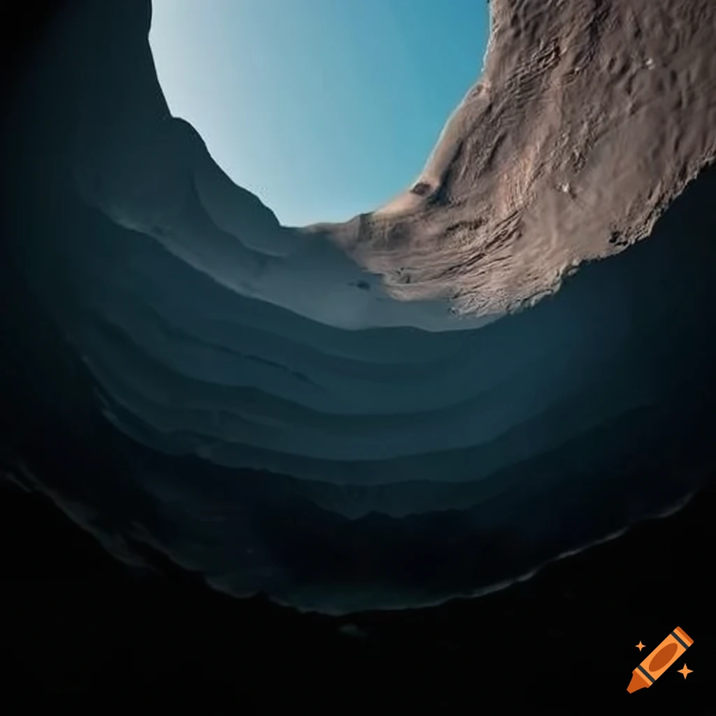 View from inside a crater looking outward on Craiyon