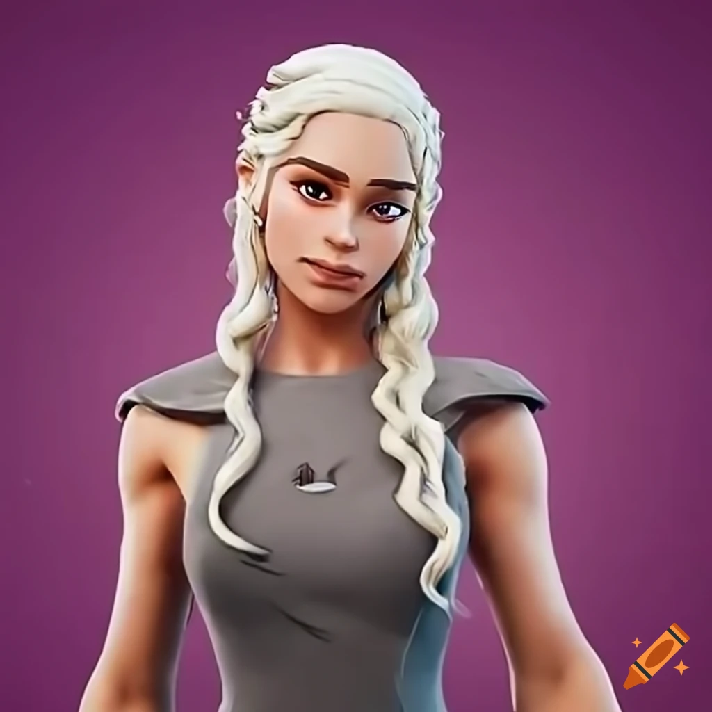 Daenerys targaryen character in fortnite game on Craiyon