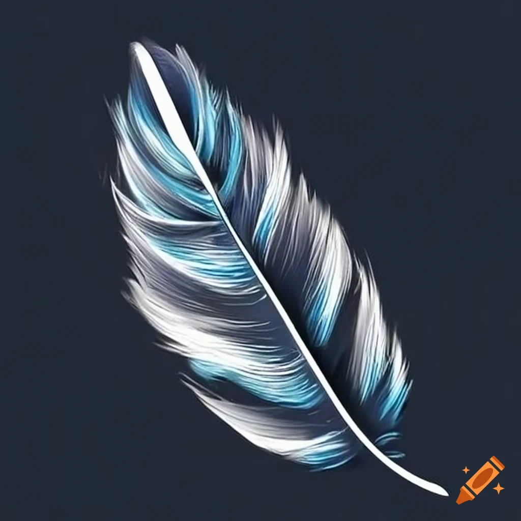 Delicate feather adorned with frost diamonds on Craiyon