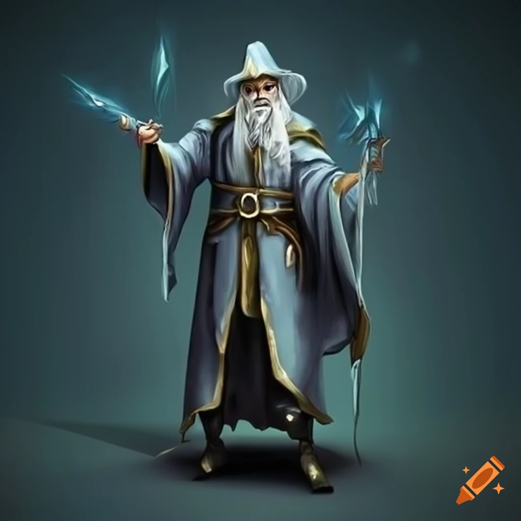 Wizard wielding a sword on Craiyon