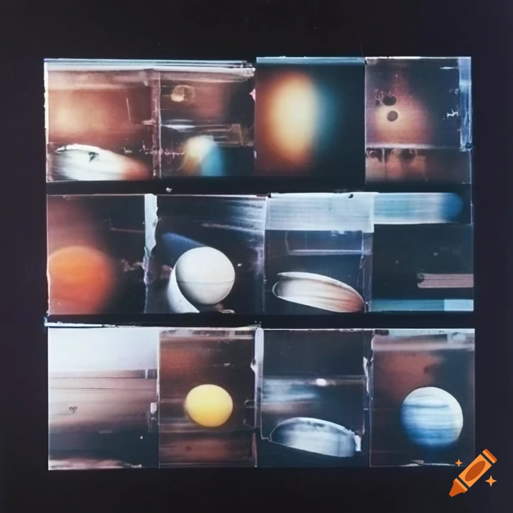 Collage of 1970's NASA slides showing secret 'voyager 1' mission images ...