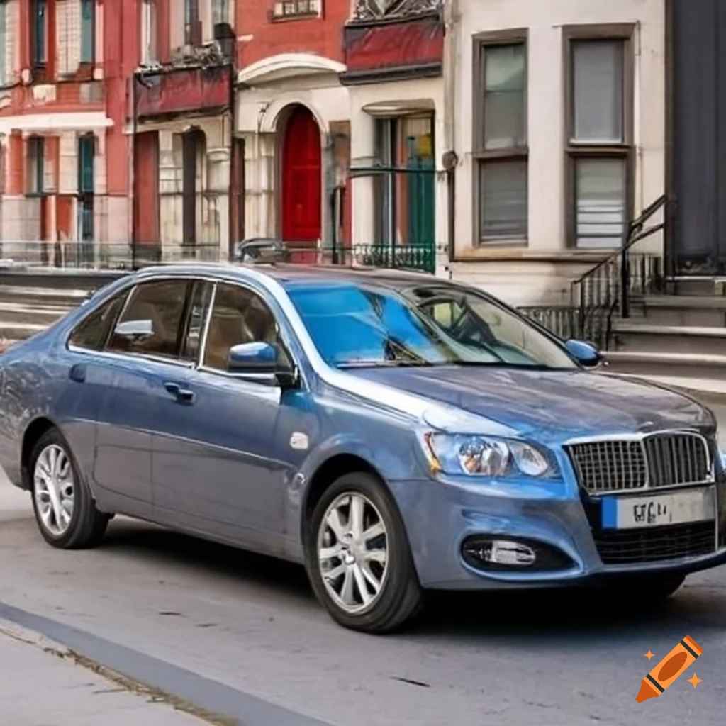European sedan car in urban setting from the 2010's on Craiyon
