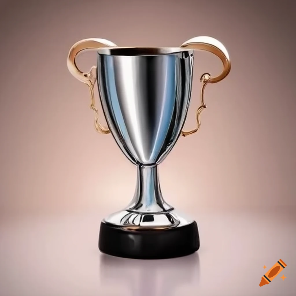 Beautiful silver reward cup in a game style on Craiyon