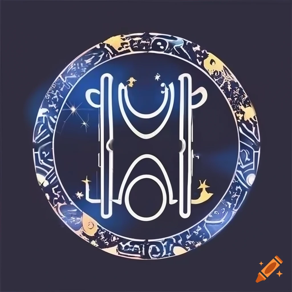 Gemini astrology sign design in vector, contour style on Craiyon