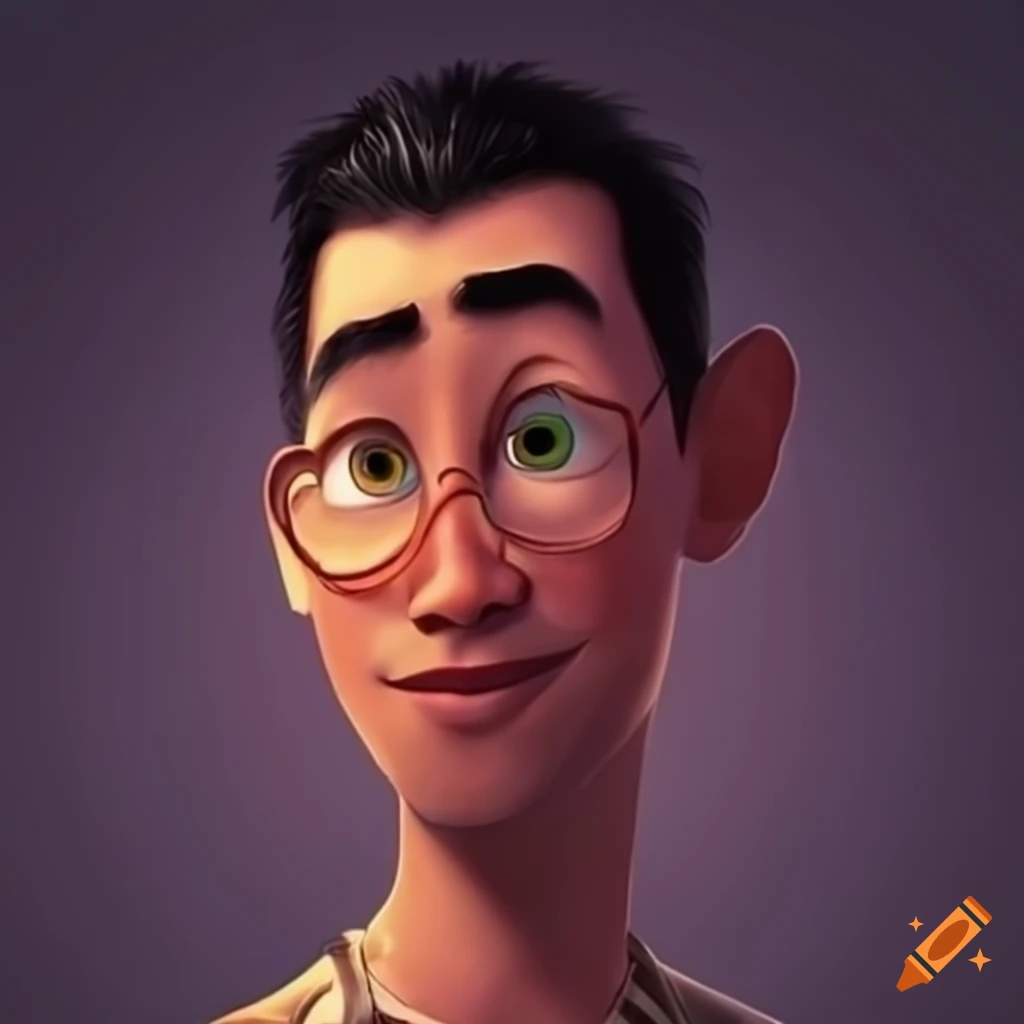 Disney/Pixar dad with black hair and teal eyes, a loving family man on ...