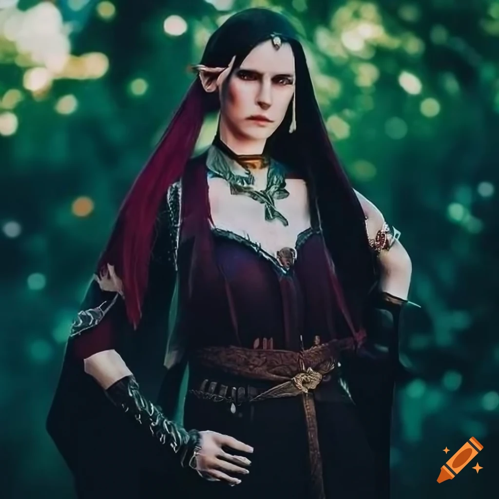 Dalish elf female keeper in dragon age and final fantasy style on Craiyon