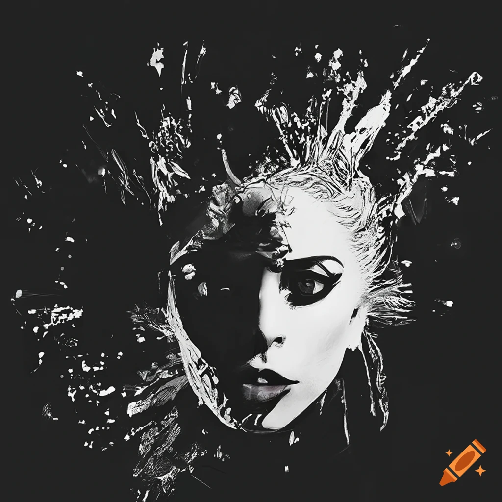 Lady gaga portrait in negative space splatter art by yoji shinkawa on ...