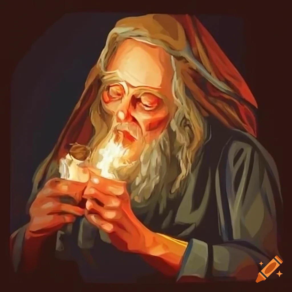 Wizard consuming light energy on Craiyon