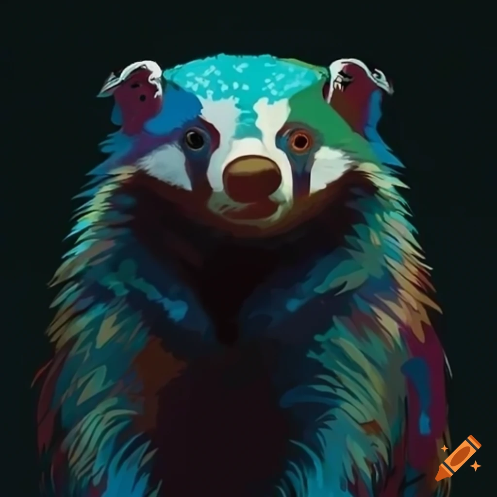 Colorful badger on Craiyon