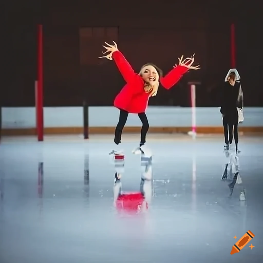 Alphabet letters ice skating on a rink on Craiyon