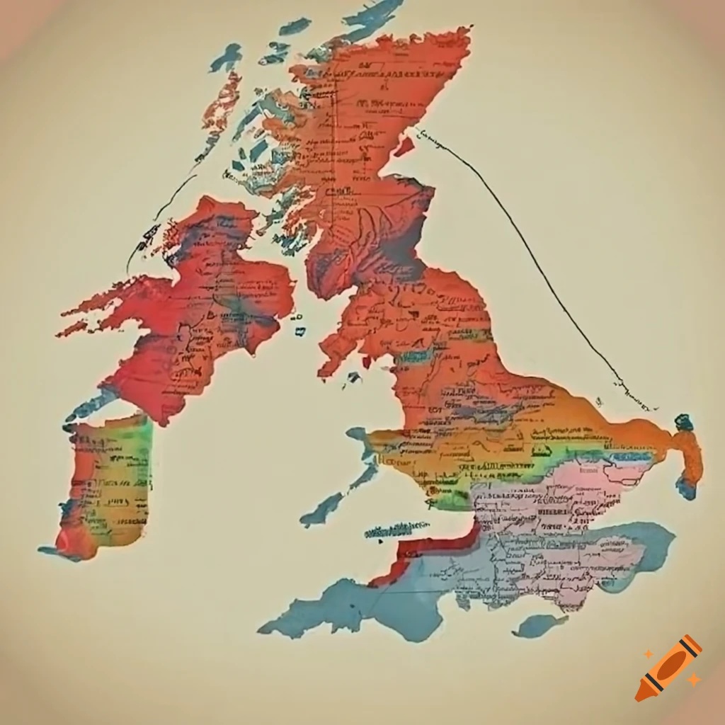 Uk civil war map on Craiyon