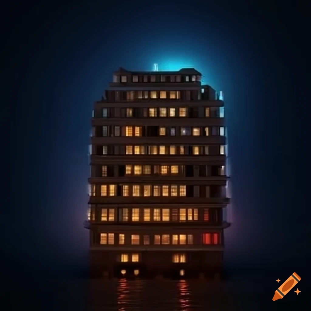 2d mask map with lights building on Craiyon