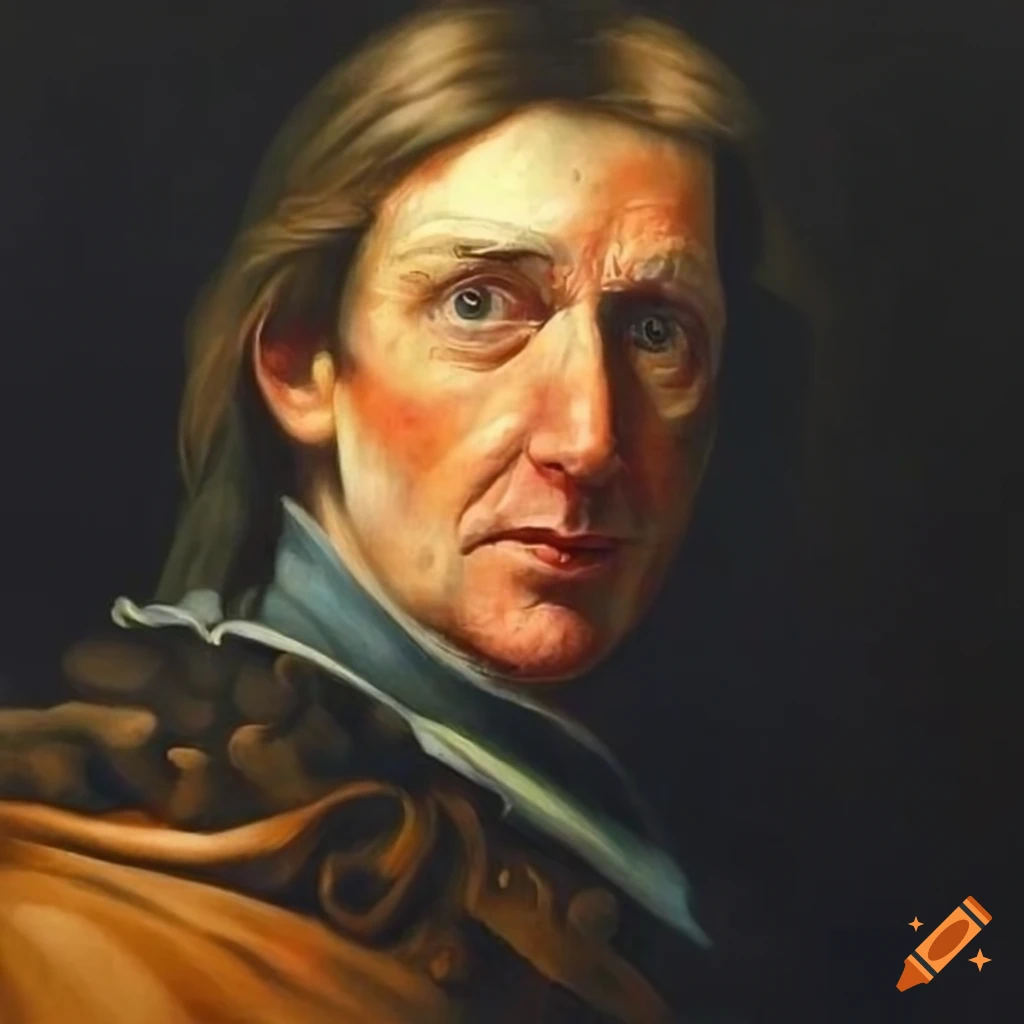 Portrait of Adrian Dunbar by Van Dyke on Craiyon