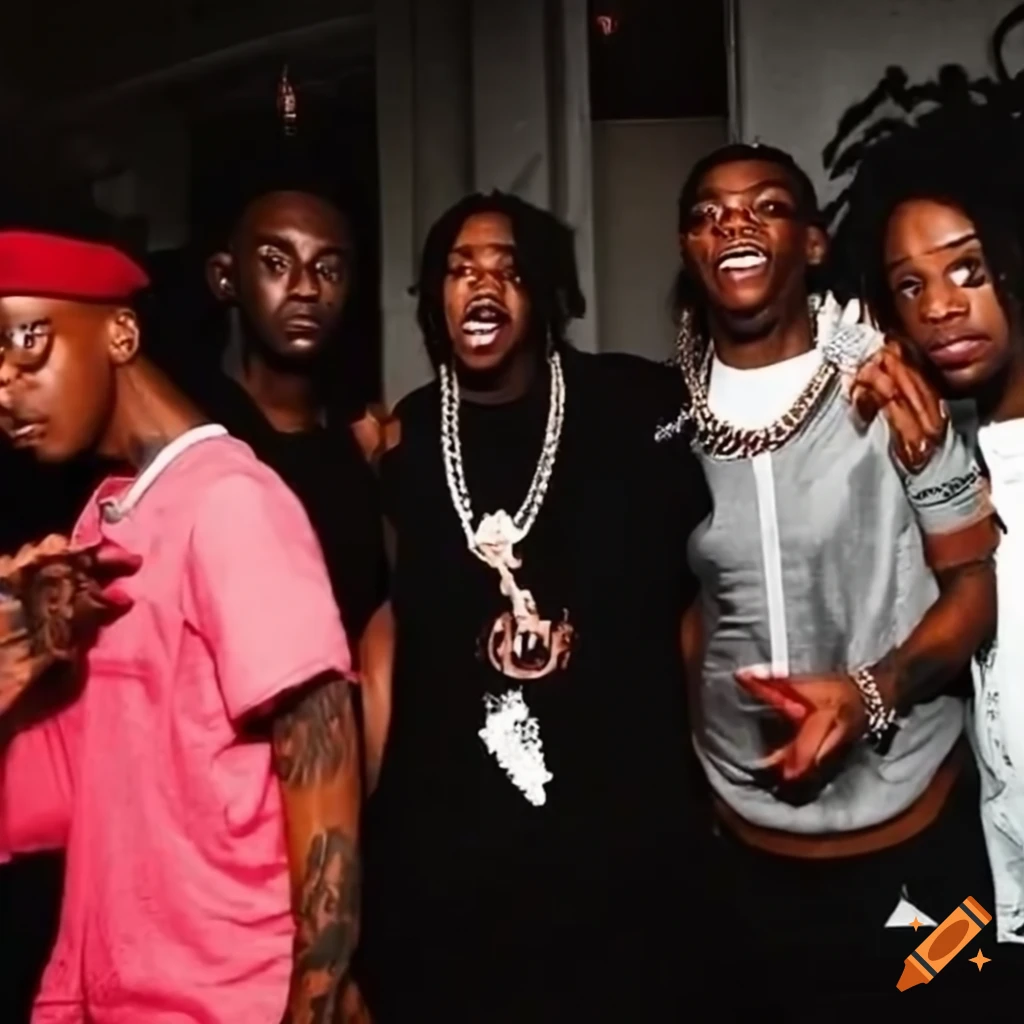 Rappers celebrating a birthday party on Craiyon